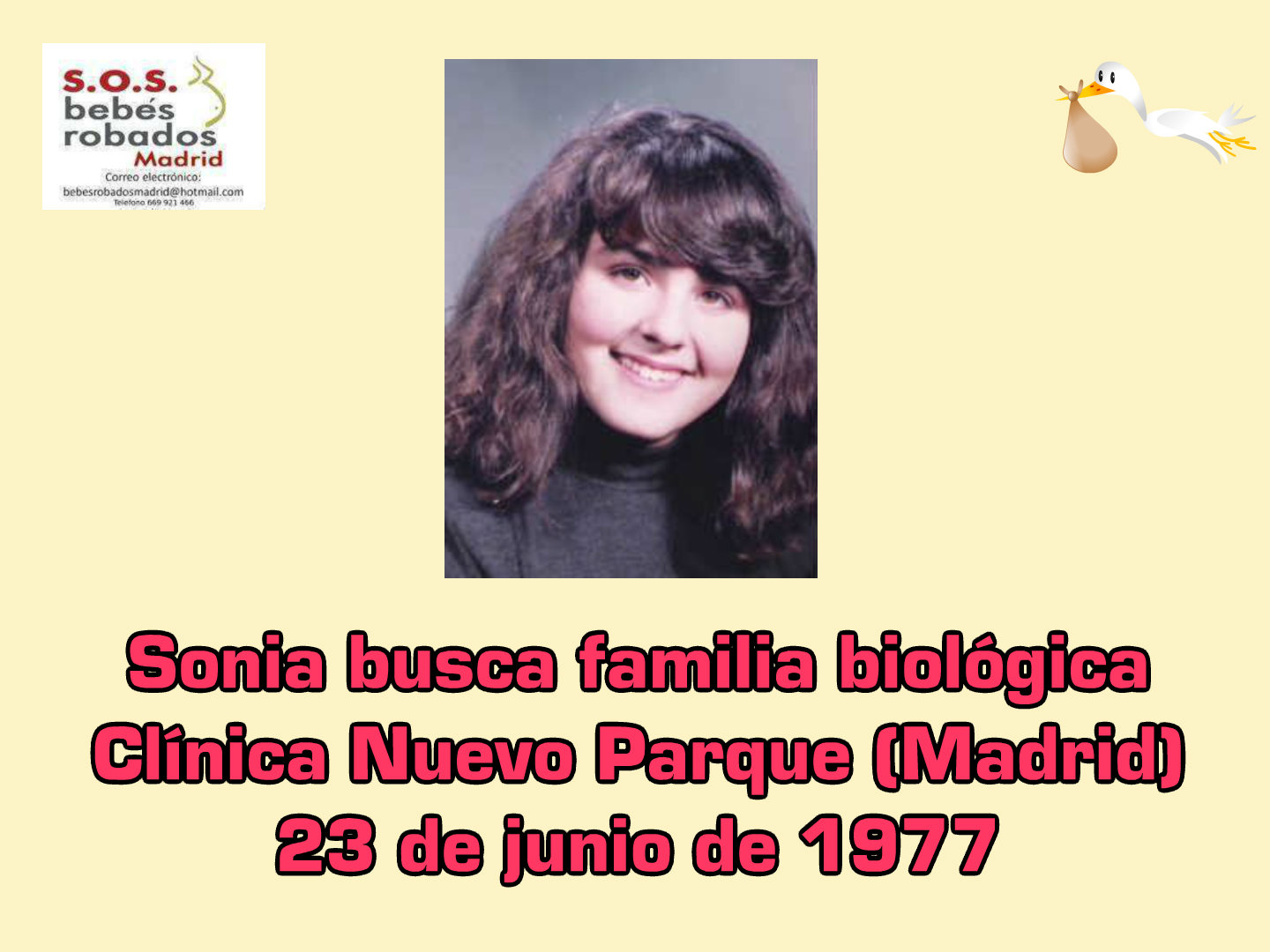 Sonia busca familia biológica Clínica Nuevo Parque – Madrid – 1977 ...